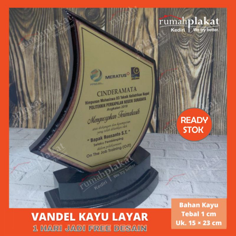 Jual Vandel Kayu Layar | Plakat Kayu Custom | Plakat Kayu Murah ...