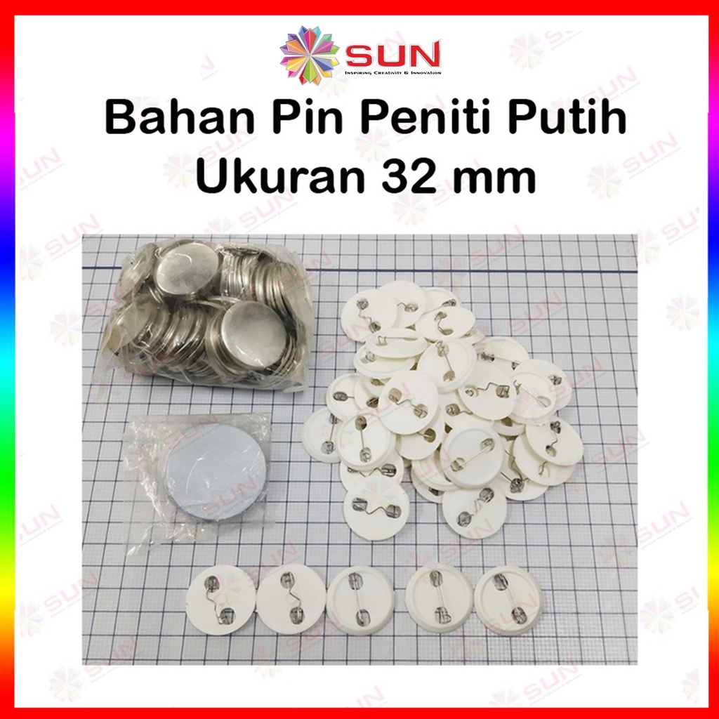 Jual Bahan Pin Peniti 32mm Talent / Pin Putih 32mm isi 100 set | Shopee ...