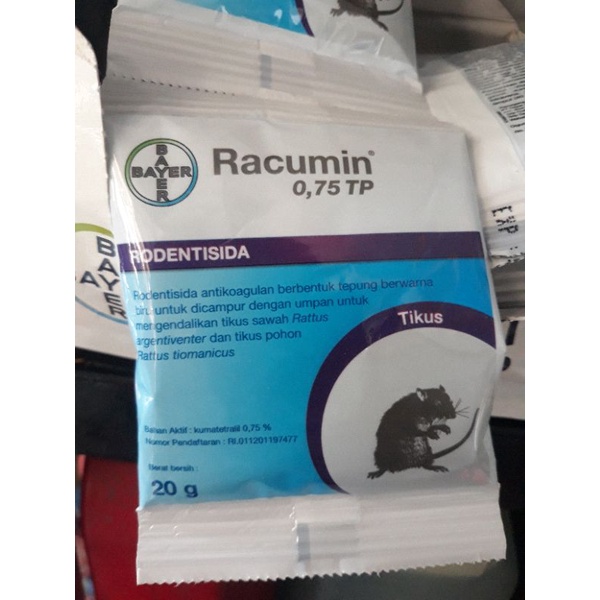 Jual rodentisida racumin 0,75TP racun tikus ampuh 20gram | Shopee Indonesia
