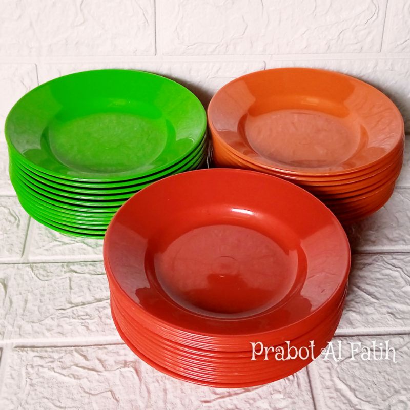 Jual Piring KECIL / Pisin Semi Melamin Ukuran 6 Inchi Warna Hijau Merah ...
