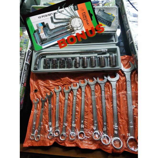 Jual Kunci Bengkel Murah - Ring Pas Set Dan Sok Set 10 Pcs Binus Kunci ...