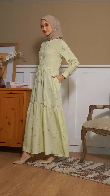Jual Dress Gamis Cringkle Premium Korea Homedress Malika KVG Modesty ...