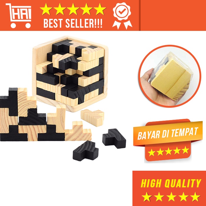 Jual [ORIGINAL] PUZZLE TETRIS CUBE MODEL RUBIK KAYU PUZLE GAME ...