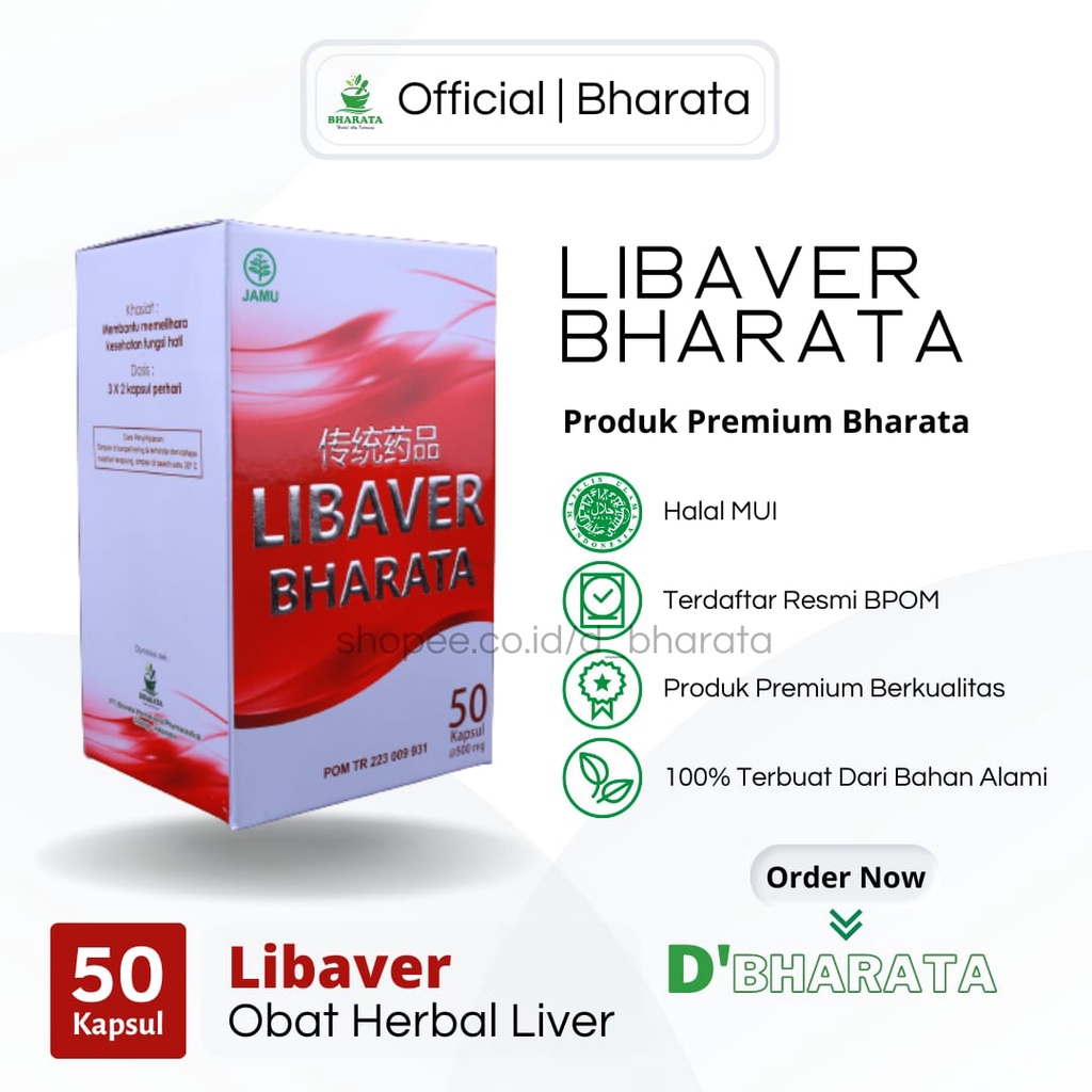 Jual Libaver Bharata Kemasan Box 500mg Isi 50 Kapsul Obat Herbal Liver ...