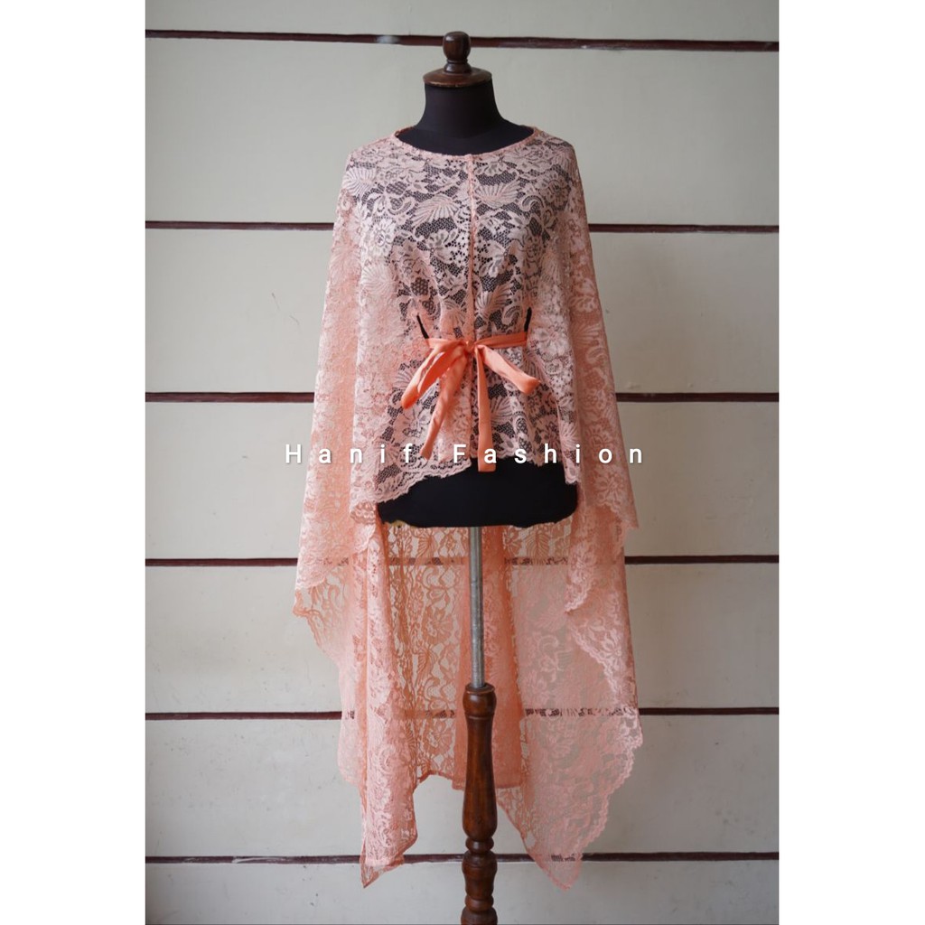 Jual LONG CAPE BRUKAT PREMIUM MOTIF BUNGA BROKAT WISUDA KEBAYA MODERN ...
