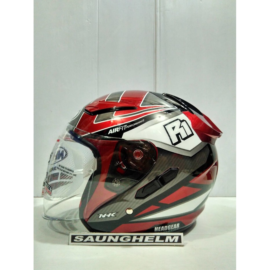 Jual HELM NHK R1 DOUBLE VISOR GIGA RED MAROON/SILVER | Shopee Indonesia