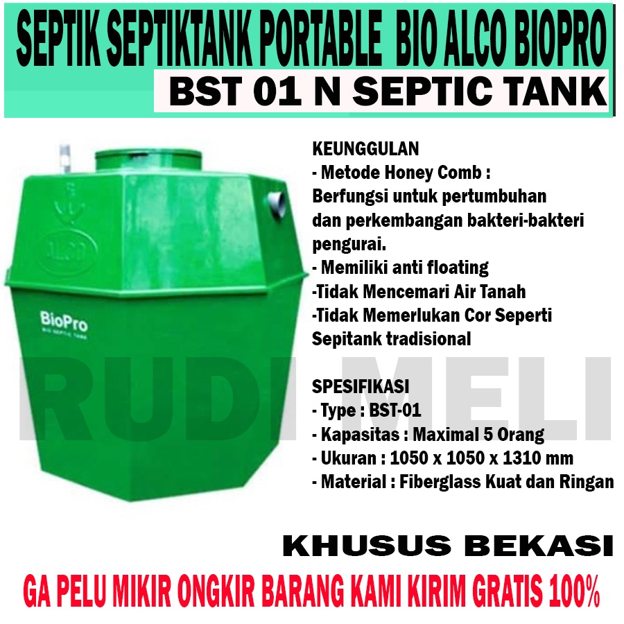 Jual SEPTIK SEPTIKTANK PORTABLE BIO ALCO BIOPRO BST 01 N SEPTIC TANK ...