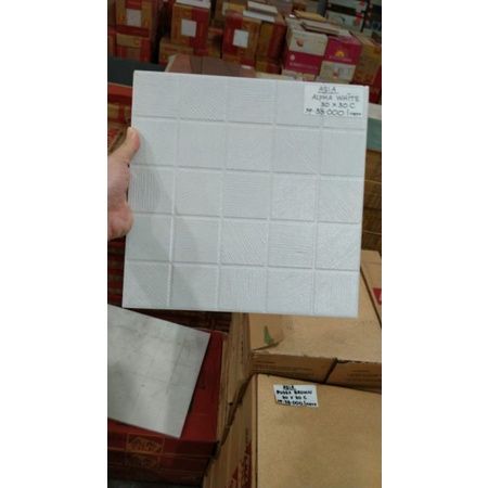 Jual Keramik Lantai Asia Alpha White 30x30 KW3 | Shopee Indonesia