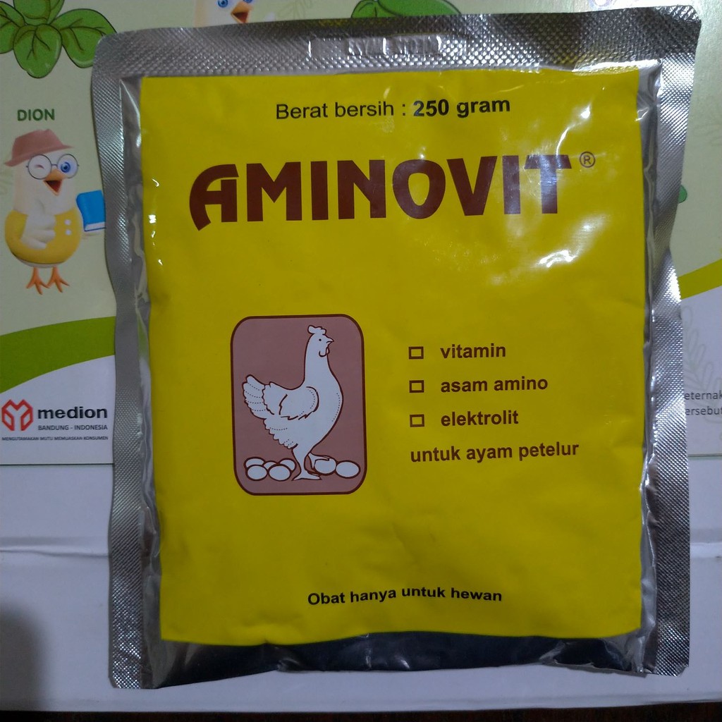 Jual AMINOVIT 250 gram Multivitamin Hewan Unggas Produksi Medion | Shopee Indonesia