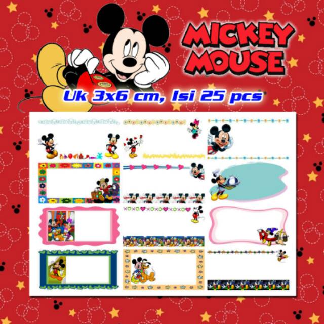 Jual Stiker label nama tipe G Mickey Mouse | Shopee Indonesia