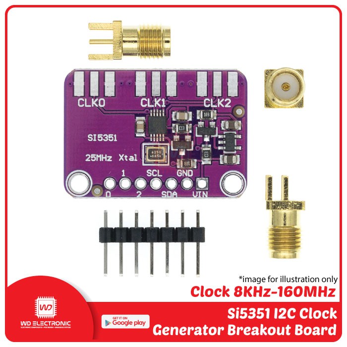 Jual Si5351 I2C Clock Generator 8KHz-160MHz Breakout Board module | Shopee Indonesia