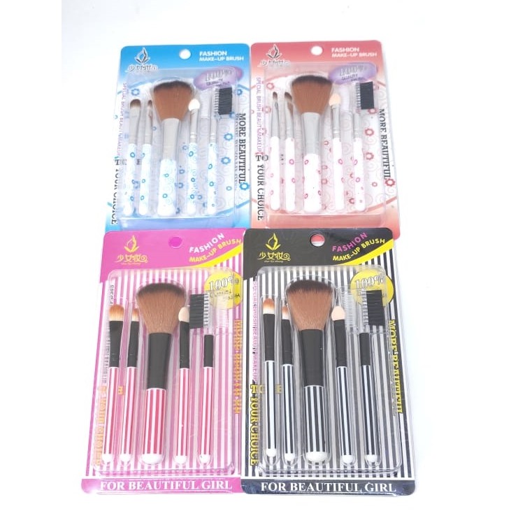 Jual 1 set Kuas blush on wajah blas on muka 1 set isi 5 termurah tools ...