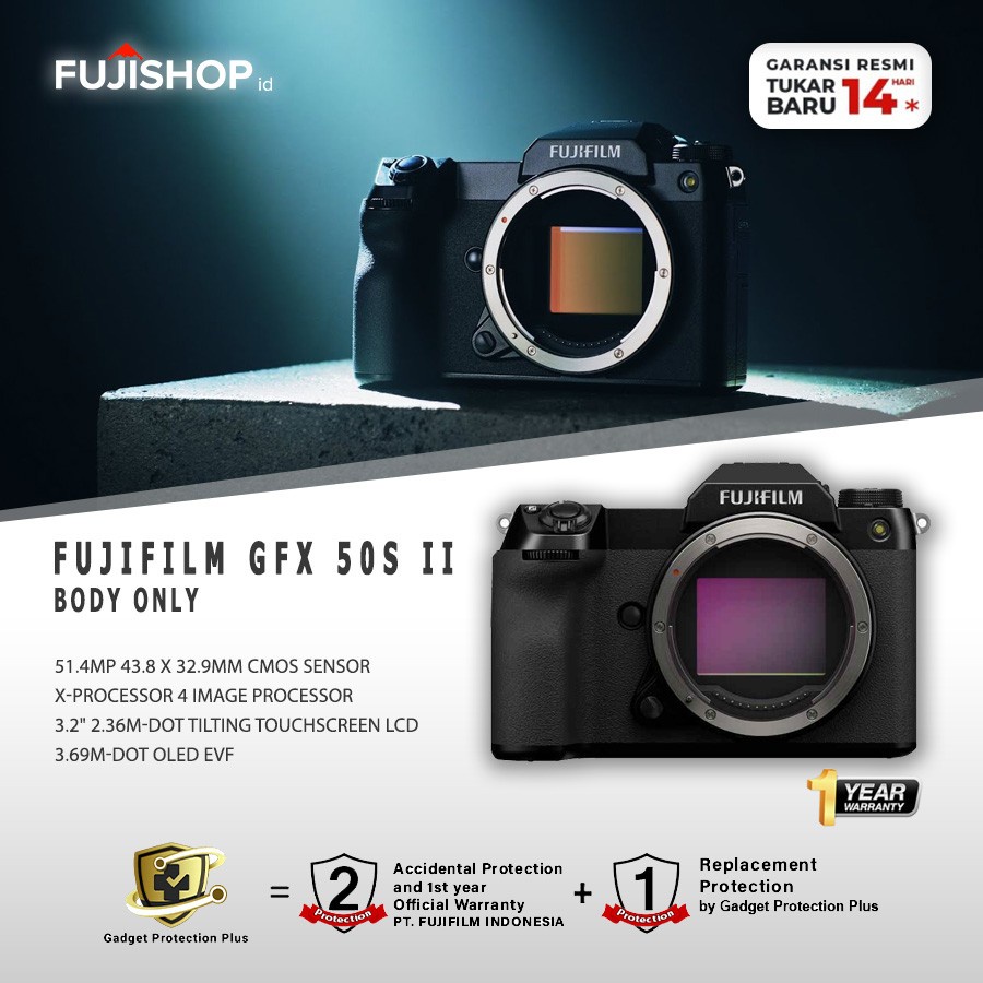 Jual Fujifilm GFX 50S II Body Medium Format Mirrorless Garansi Resmi | Shopee Indonesia