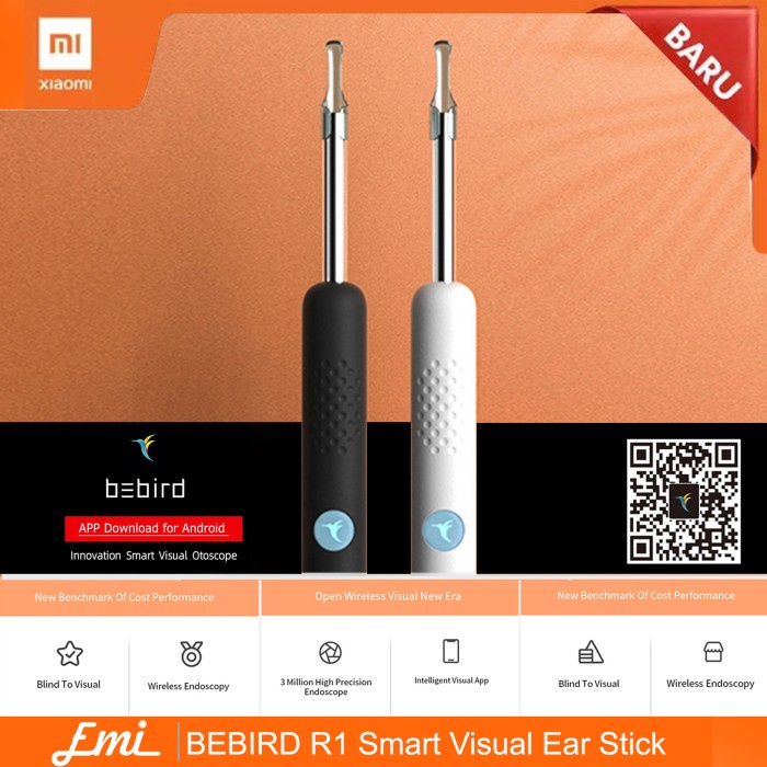 Jual Dimensi - Bebird R1 Korek Kuping Kamera Pembersih Telinga Smart ...