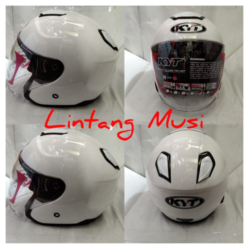 Jual KYT KYOTO R WHITE ORIGINAL KYT | Shopee Indonesia