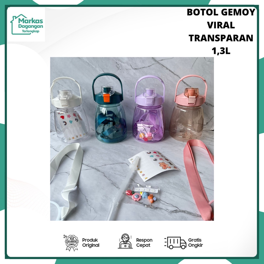 Jual BOTOL VIRAL GEMOY TRANSPARAN 1,3 LITER | Shopee Indonesia