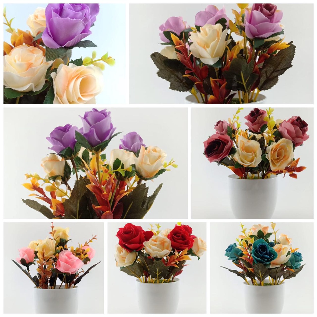 Jual BUNGA PLASTIK MAWAR BUNGA HIAS MAWAR BUNGA ARTIFISIAL MAWAR BR2209 ...