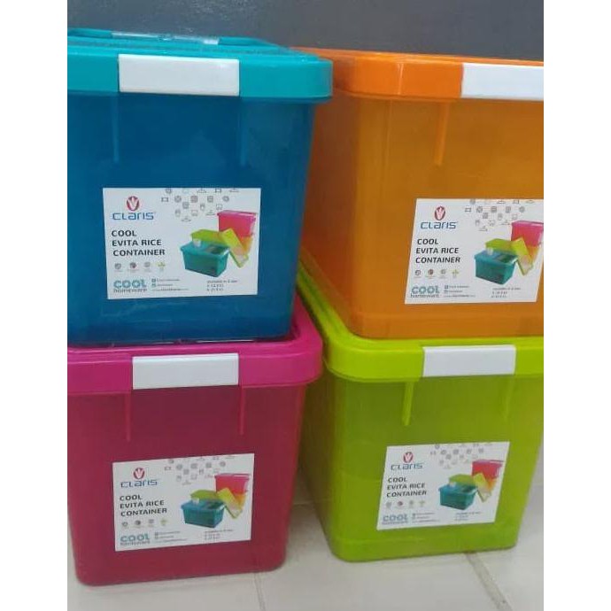 Jual rayi rice container box claris 11kg kotak beras tempat serbaguna ...
