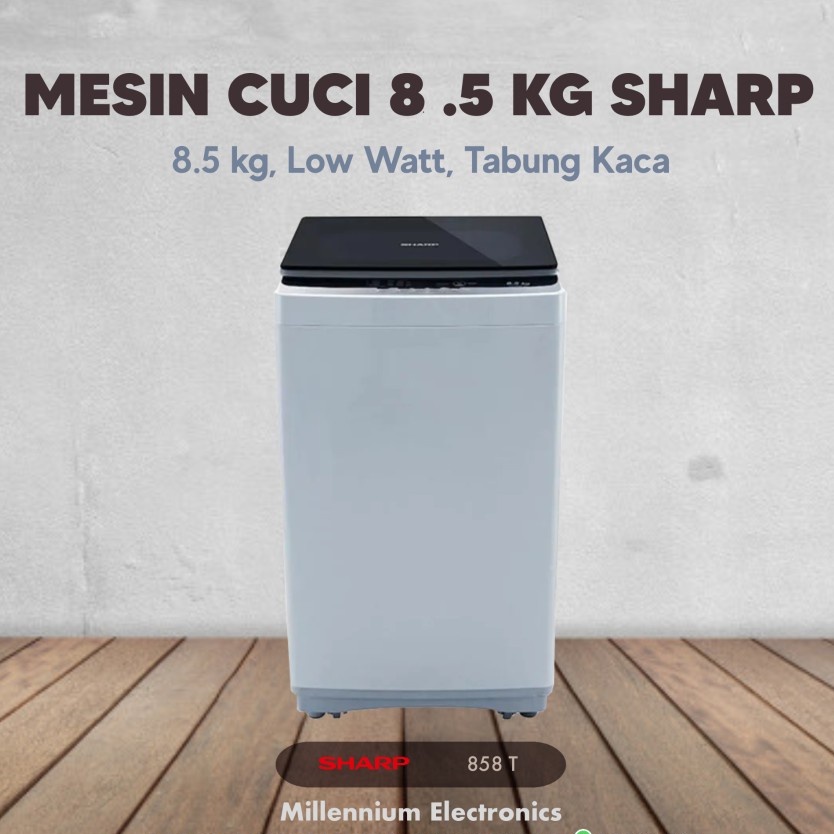 Jual MESIN CUCI SHARP ESH 858 T GY 1 TABUNG TOP LOADING 8.5KG ESH858T ...