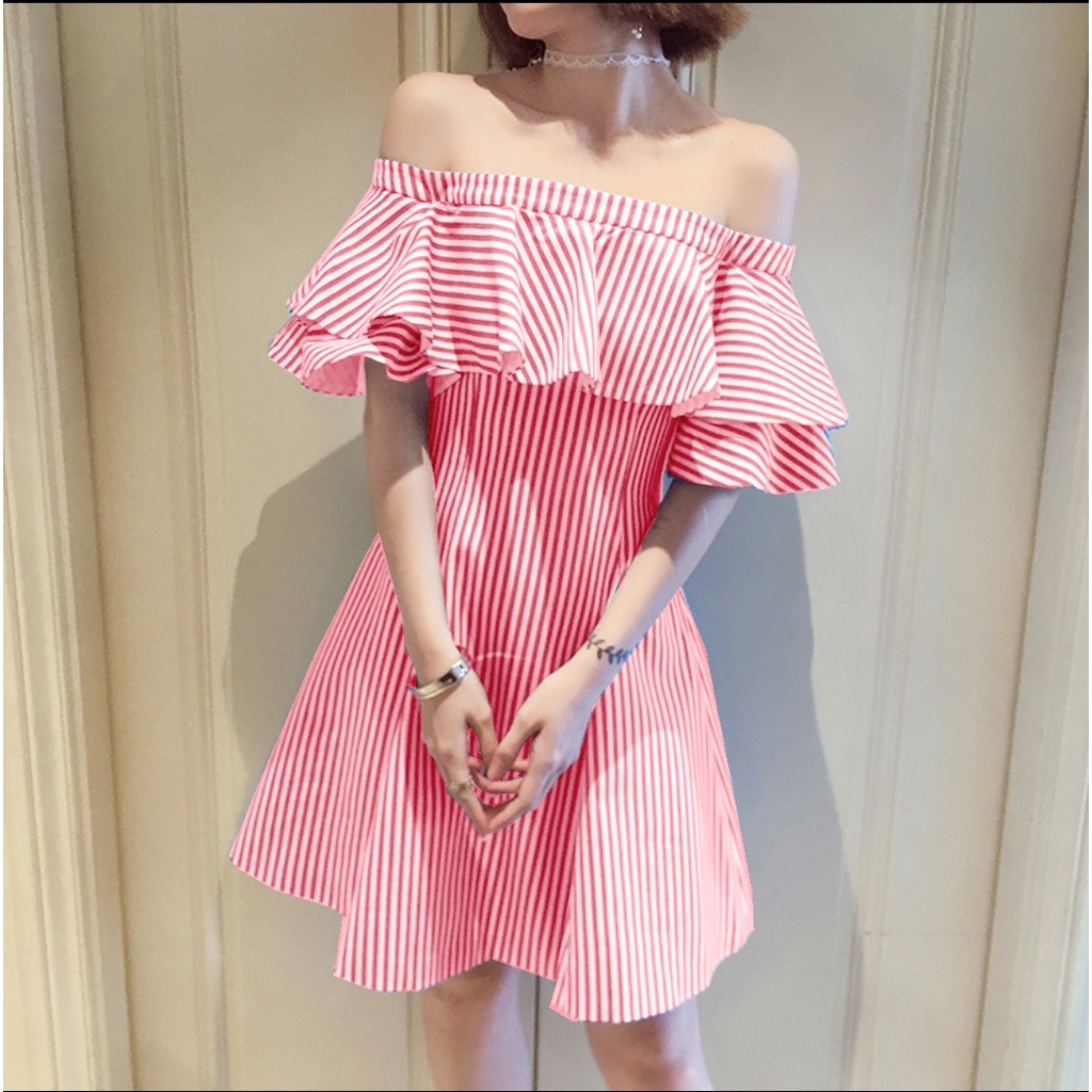 Jual Minidres Shasha DRESS SABRINA STRIPE KOREA/ MINI DRESS KOREAN ...