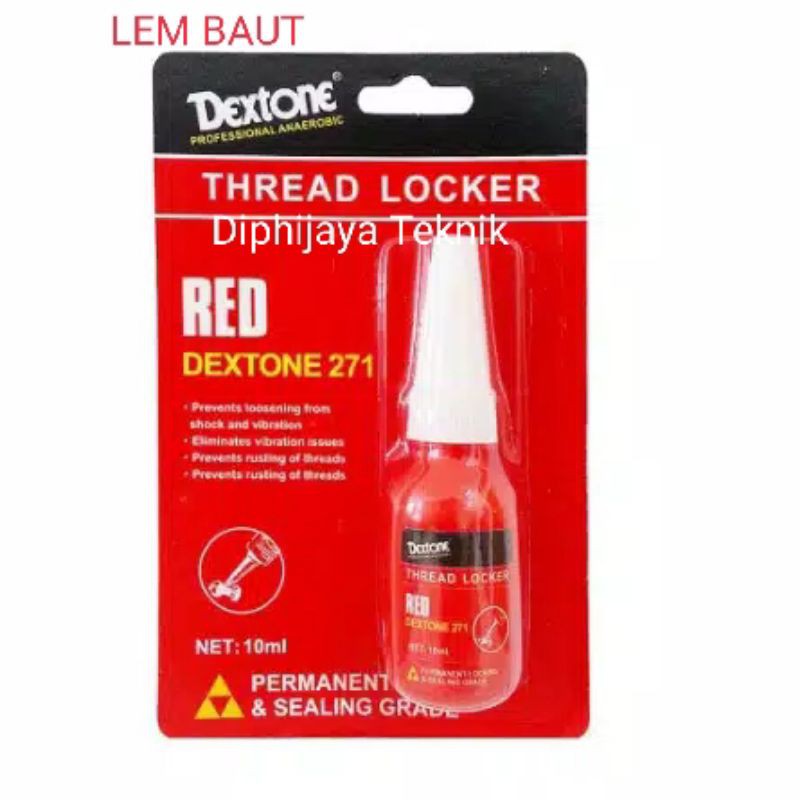 Jual Lem Thread Locker 271 Merah Red (Permanen), 242 Biru Blue (bisa ...