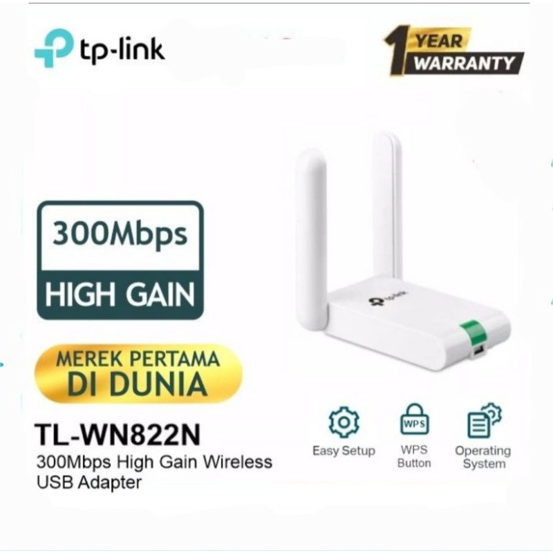 Jual TP-LINK TL-WN822N 300Mbps HIGH GAIN USB WI-FI ADAPTER-WHITE | Shopee Indonesia