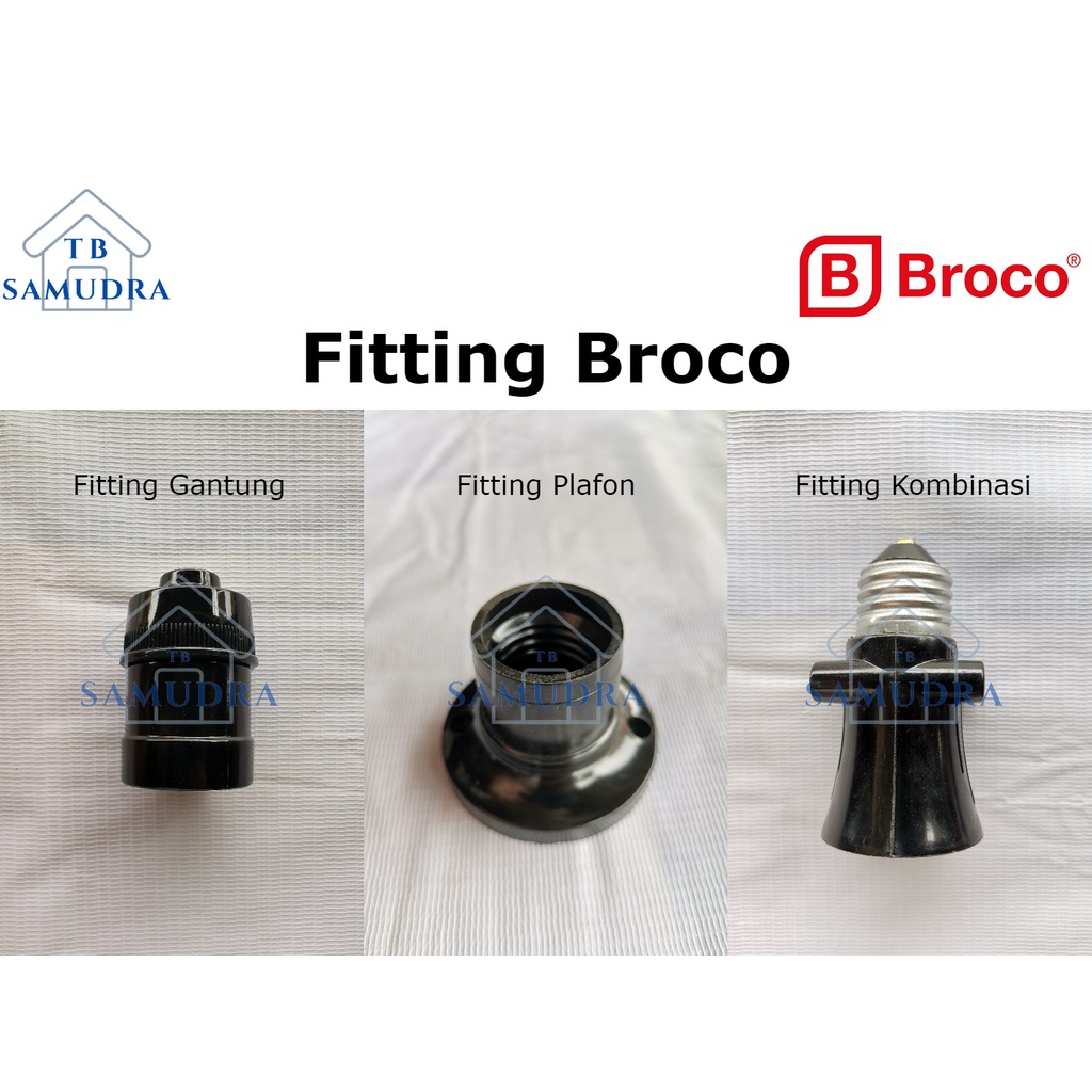 Jual BROCO Fitting Lampu Fitting gantung plafon Kombinasi hitam SAMUDRA ...