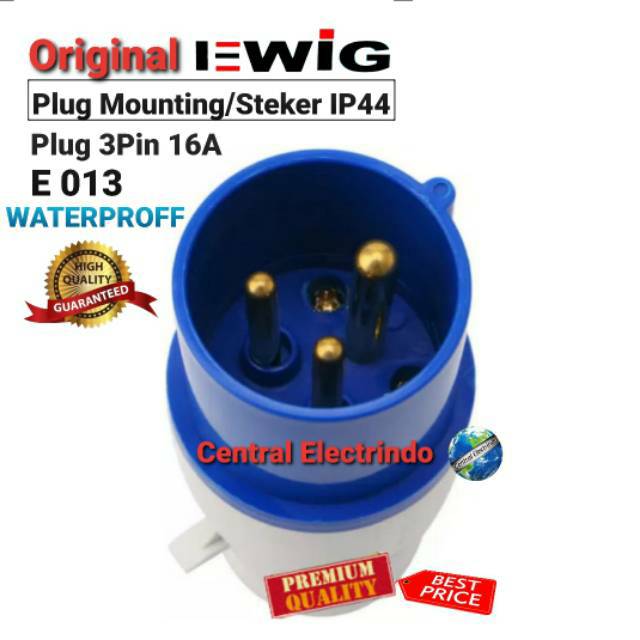 Jual Plug Mounting/Male Steker 3Pin 16A (E013) EWIG. | Shopee Indonesia