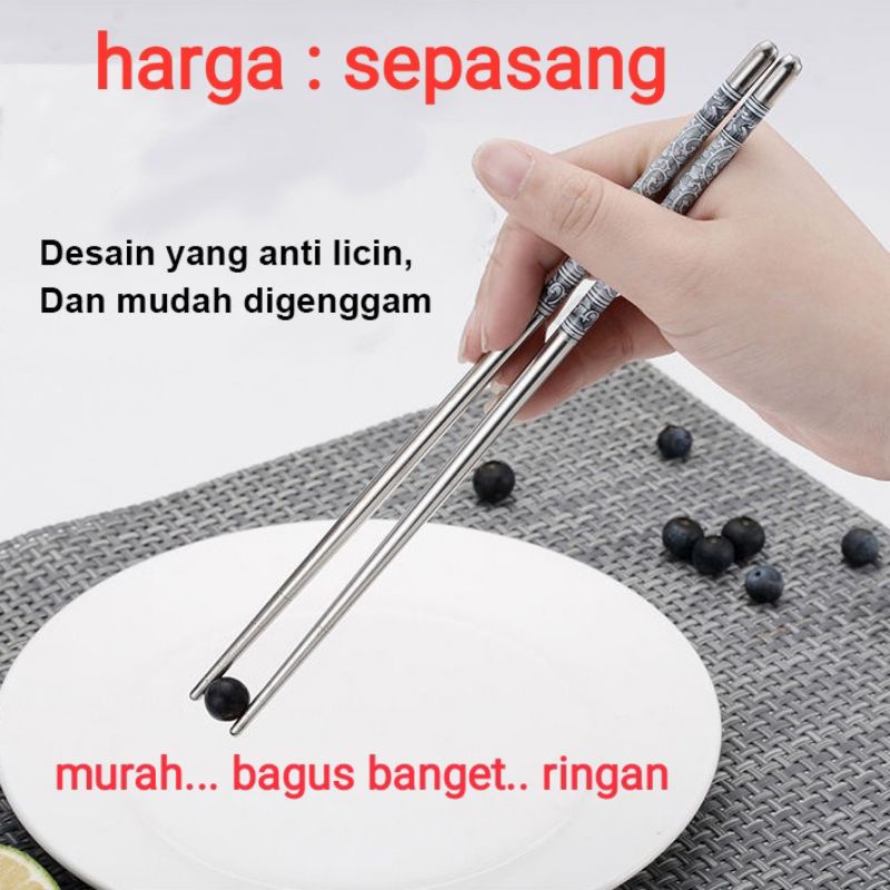 Jual Sumpit Stainless Sumpit Korea Stainles Peralatan Makan Alat Makan ...