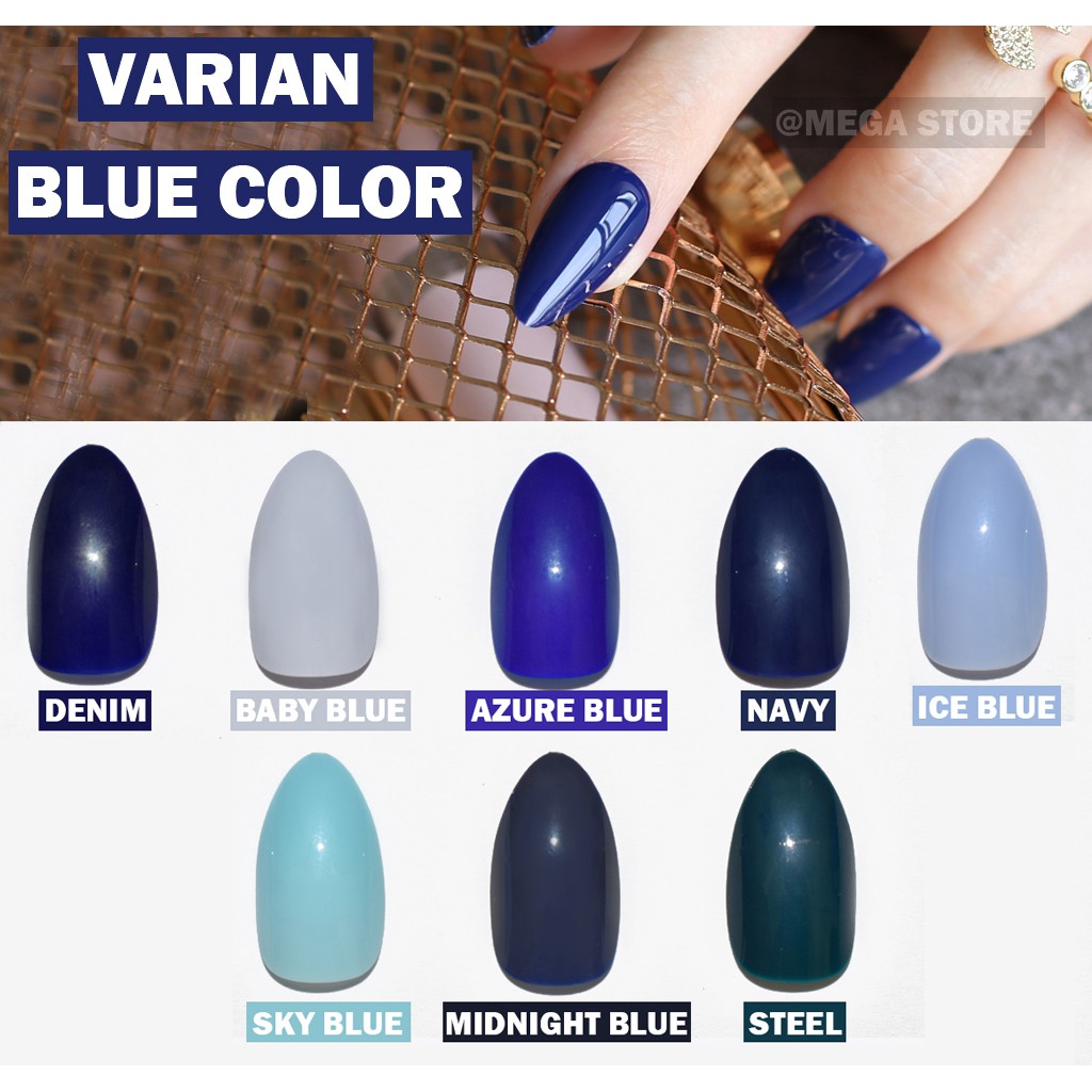 Jual STILETTO GLOSSY VARIAN BLUE + LEM GEL FAKE NAIL / KUKU PALSU ...