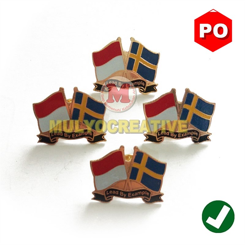 Jual Pin Bendera Swedia Dan Indonesia - Pin Bendera Persahabatan Custom ...