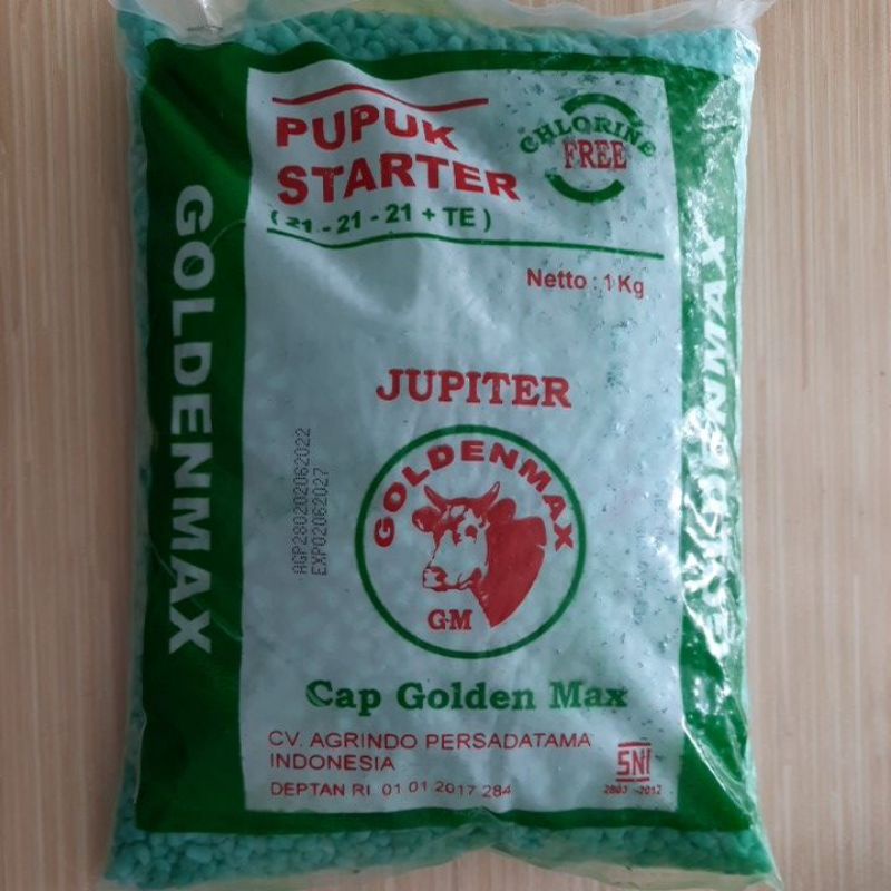 Jual Pupuk NPK Starter Goldenmax 21-21-21+TE Jupiter 1 Kg | Shopee ...