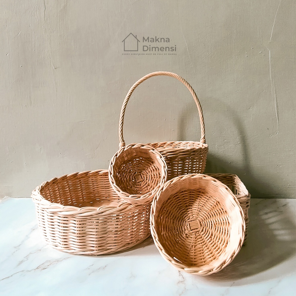 Jual Keranjang rotan tenteng makna dimensi keranjang buah kayu rustic ...