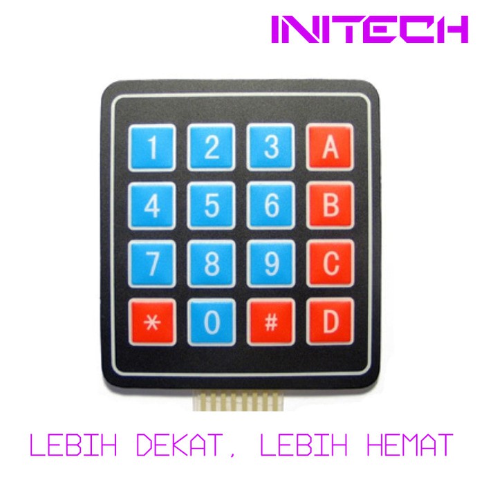 Jual Membrane Keypad Murah 4x4 Matrix Array Switch Arduino 4 4