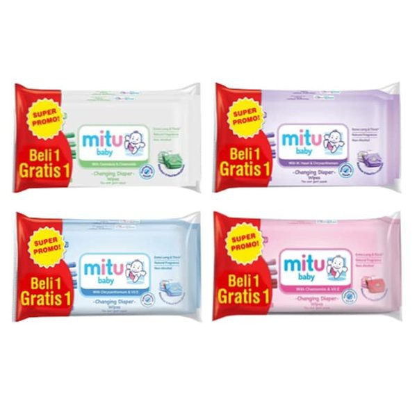 Jual Tissu Basah Mitu - Mitu Baby Wipes 50 sheets X 2 pack (Beli 1 ...