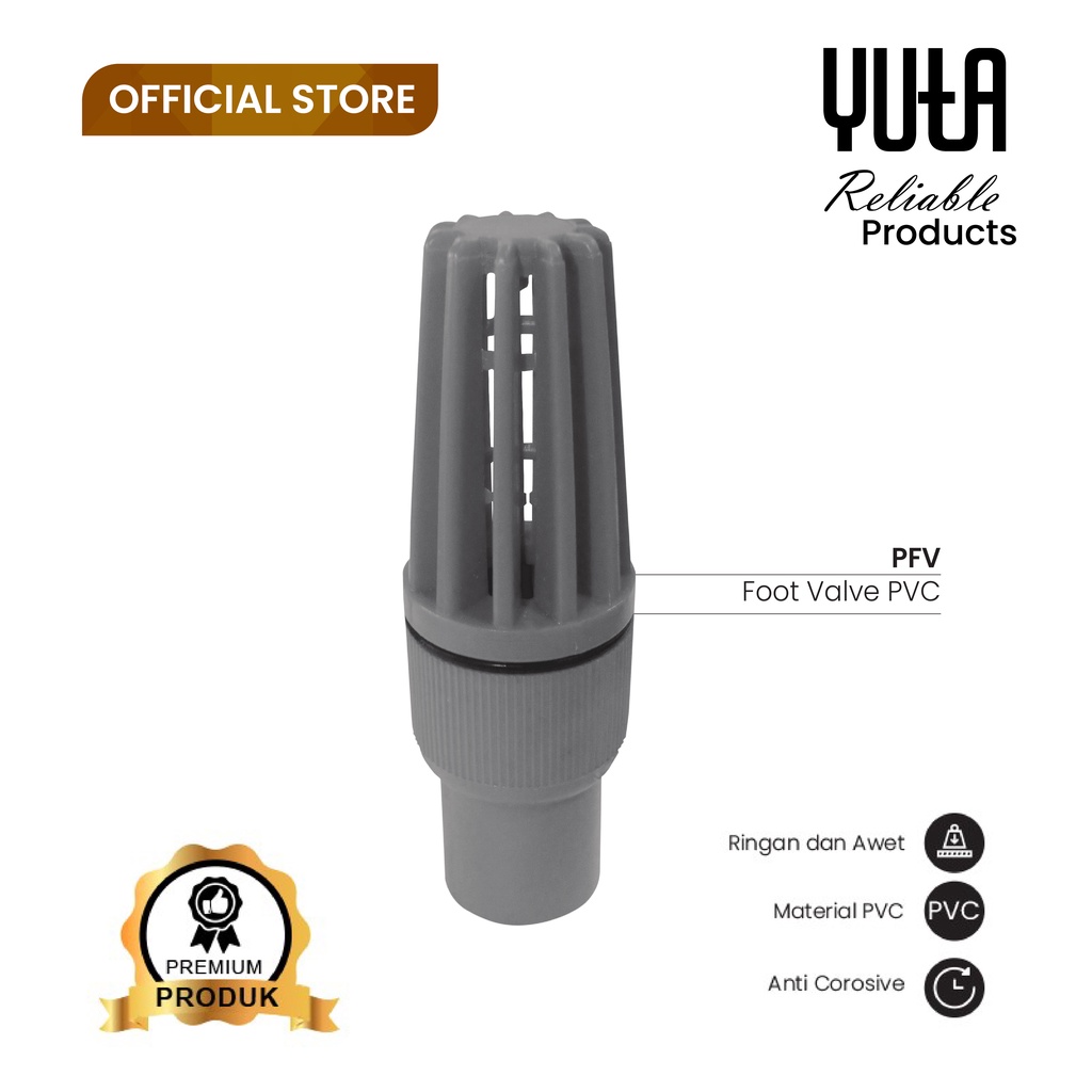Jual YUTA Foot Valve PFV SCR PVC 1 Inch | Shopee Indonesia