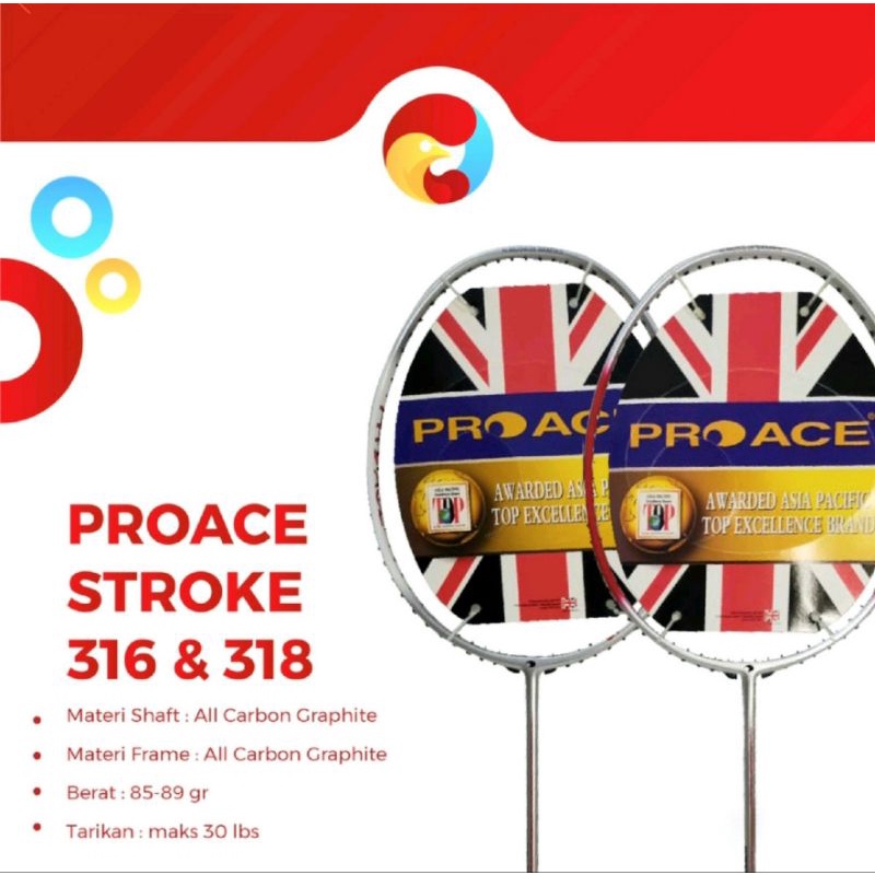 Jual Raket Pro Ace Proace Stroke 318 316 Original | Shopee Indonesia