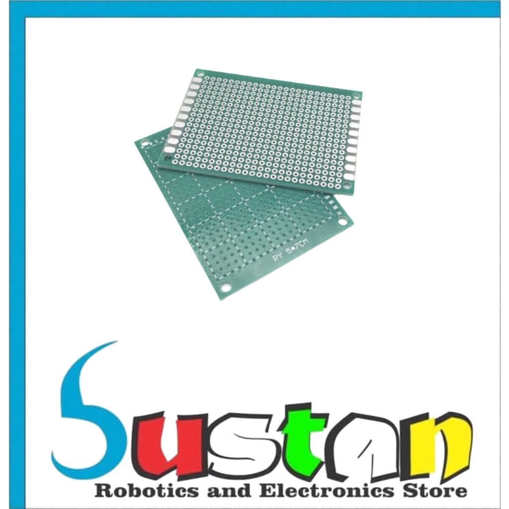 Jual PCB DOT MATRIX 5X7 CM SINGLE LAYER PROTOBOARD LUBANG 2.54MM FR4 ...