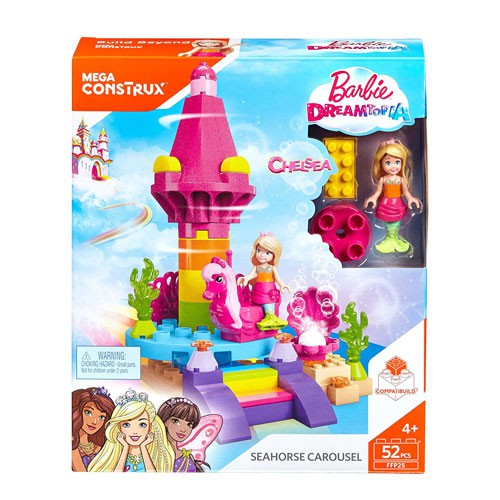 Jual Mega Construx Barbie Dreamtopia Seahorse Carousel & Mermaid ...