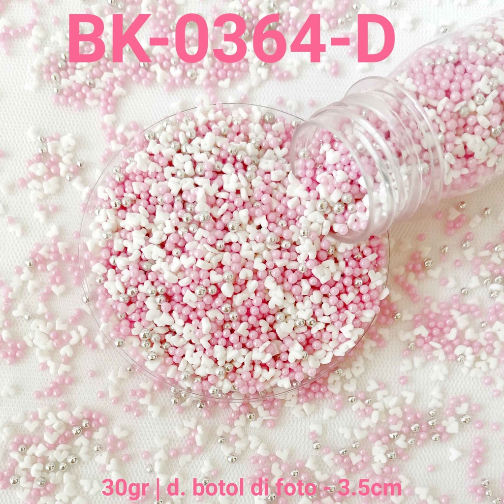 Jual GR-BK-0364 Sprinkles sprinkle sprinkel 30gram mutiara putih biru ...