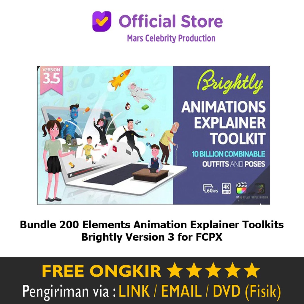 Jual Bundle 200 Elements Animation Explainer Toolkits Brightly Version 3 for FCPX | Shopee Indonesia