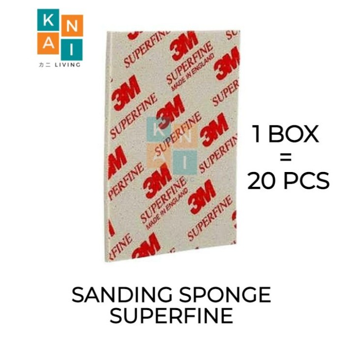 Jual 3M Sanding Sponge SuperFine Box 20pcs - 11.5 x 14 cm - Amplas ...