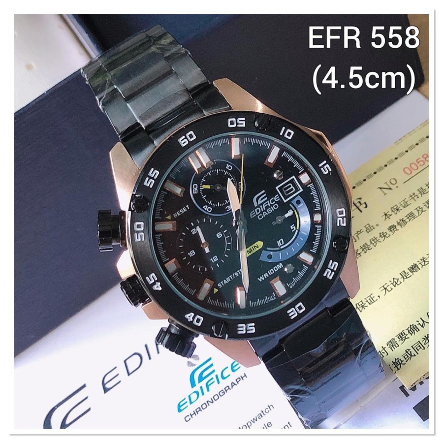 Jual Jam Tangan Casio Edifice Chronograph EFR-558 Stainless Fullset BOX ...
