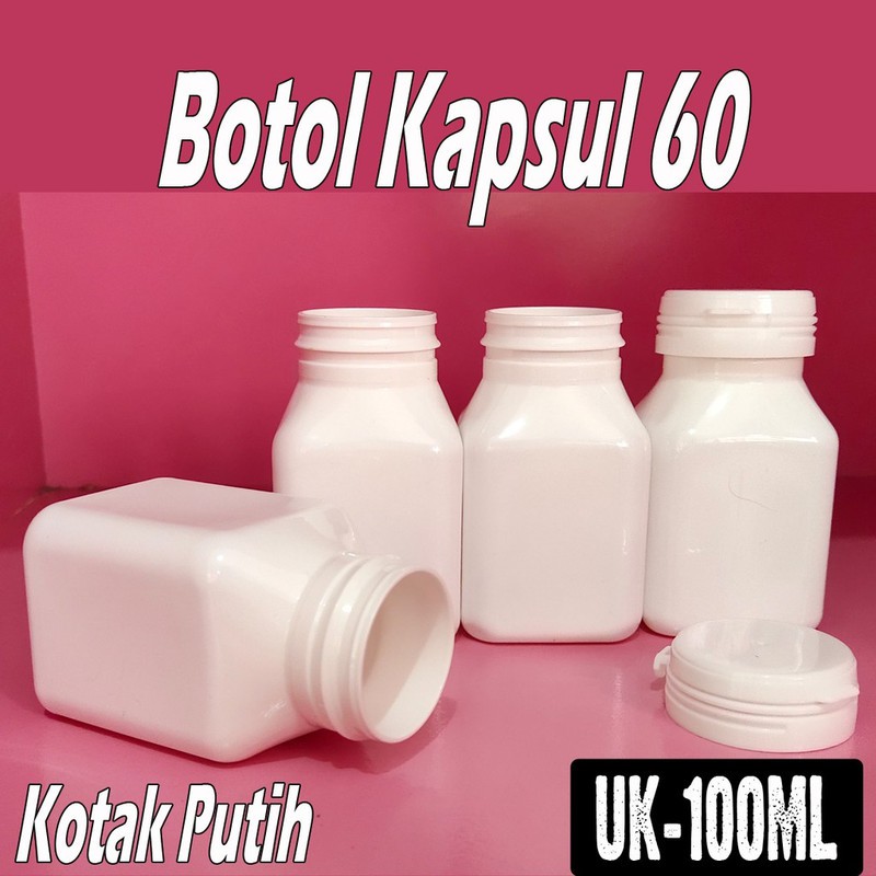Jual [OJOL] botol PET [ 60 KAPSUL ] plastik kotak bulat bening obat ...