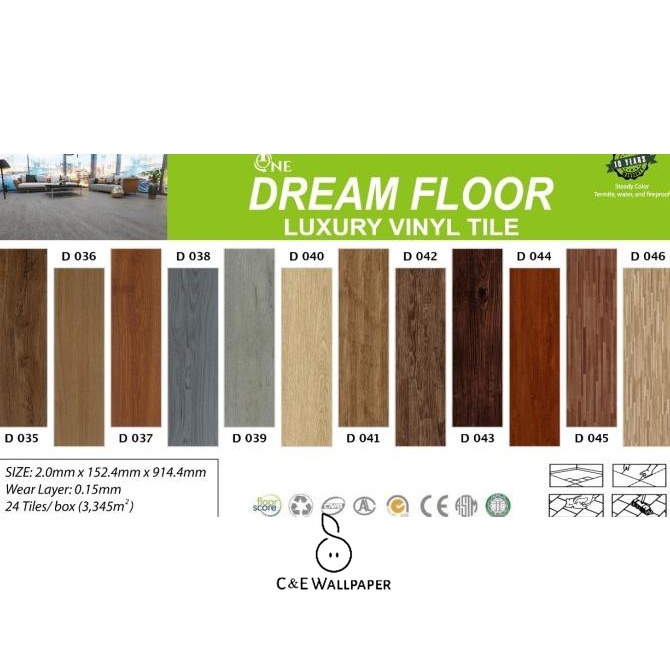 Jual Lantai Vinyl One Dream 2mm isi 1 Box 3.345M2 nonstiker 100% anti air dan rayap | Shopee ...