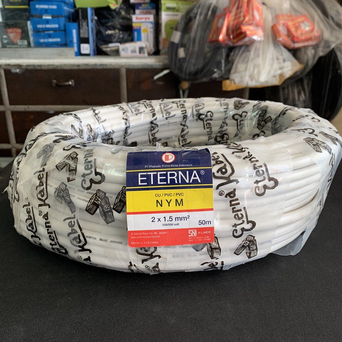 Jual Kabel NYM ETERNA 2X1,5MM 2 x 1,5 MM 50M Kuningan Kabel Listrik PLN | Shopee Indonesia