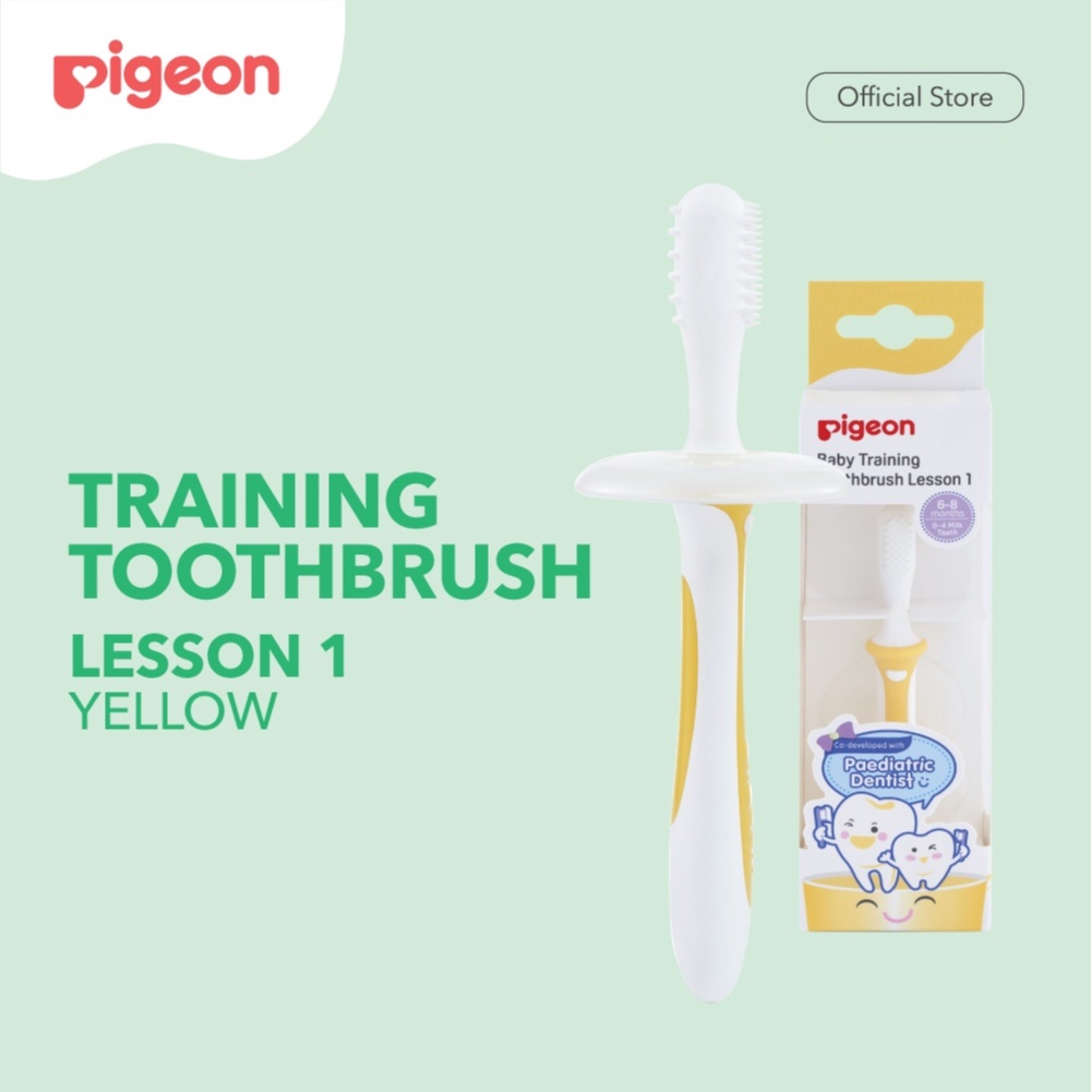 Jual PIGEON TRAINING TOOTHBRUSH LESSON 1 YELLOW | Sikat Gigi Bayi ...