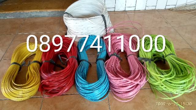 Jual Bahan tali rotan plastik sintetis rattan kokedama harga per 60 ...