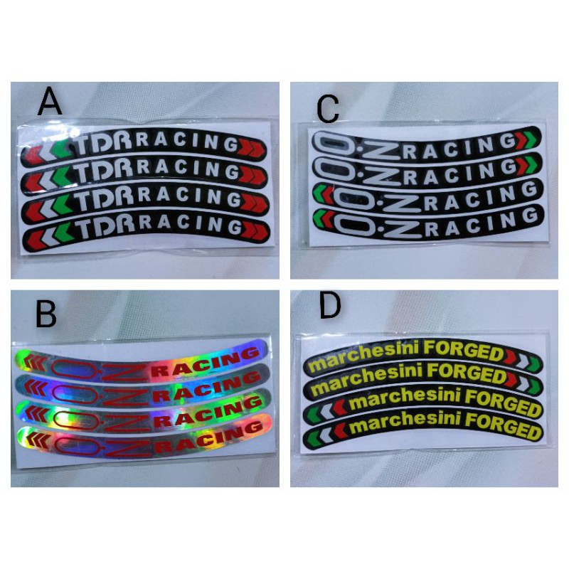 Jual Stiker Sticker Velg OZ Racing Marchesini Forged Tdr Racing ...