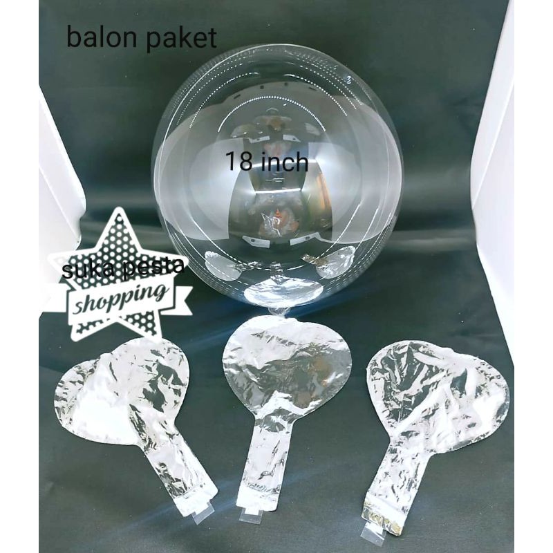 Jual PAKET BALON PVC 18 INCH 1 PCS DAN BALON LOVE MINI SILVER 3 PCS ...